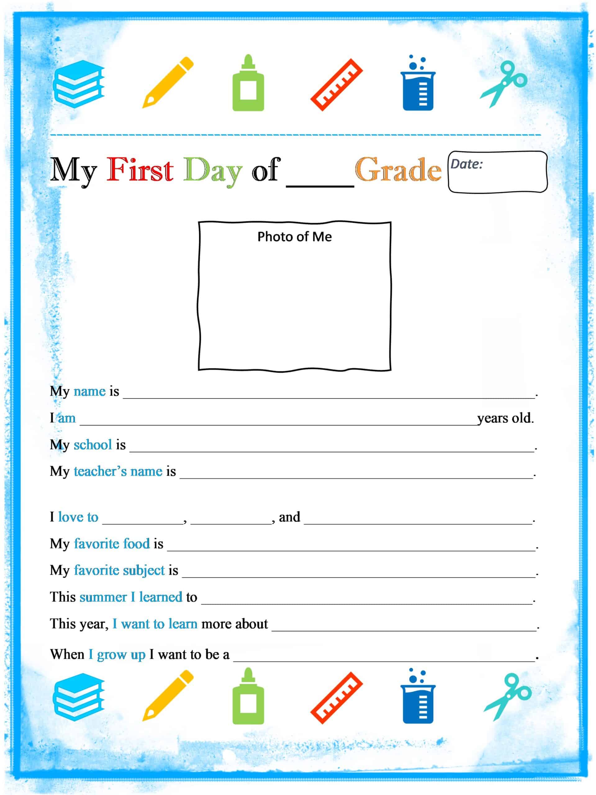 First Day of School Printables for Kids – AHWZ