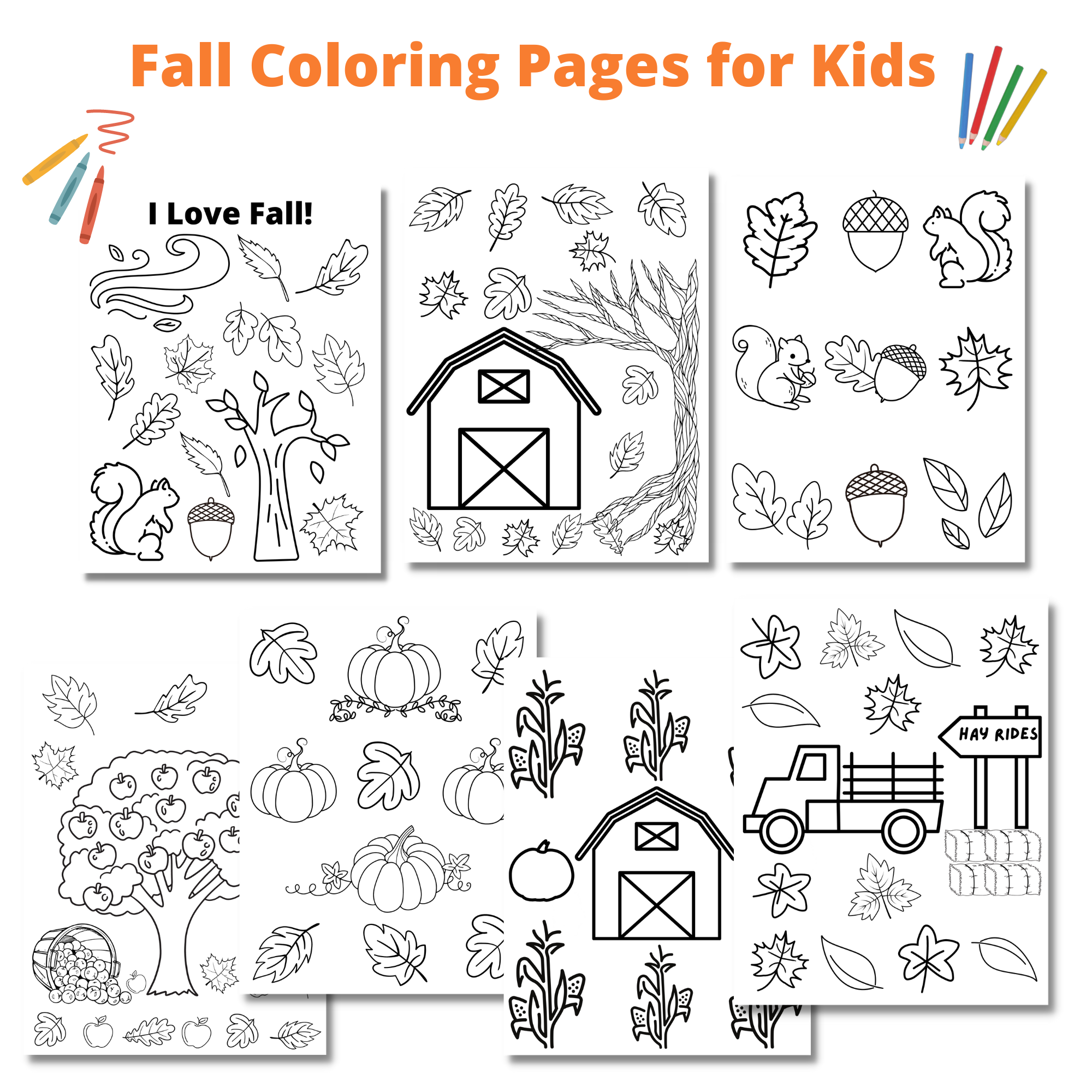 coloring pages of trees in the fall