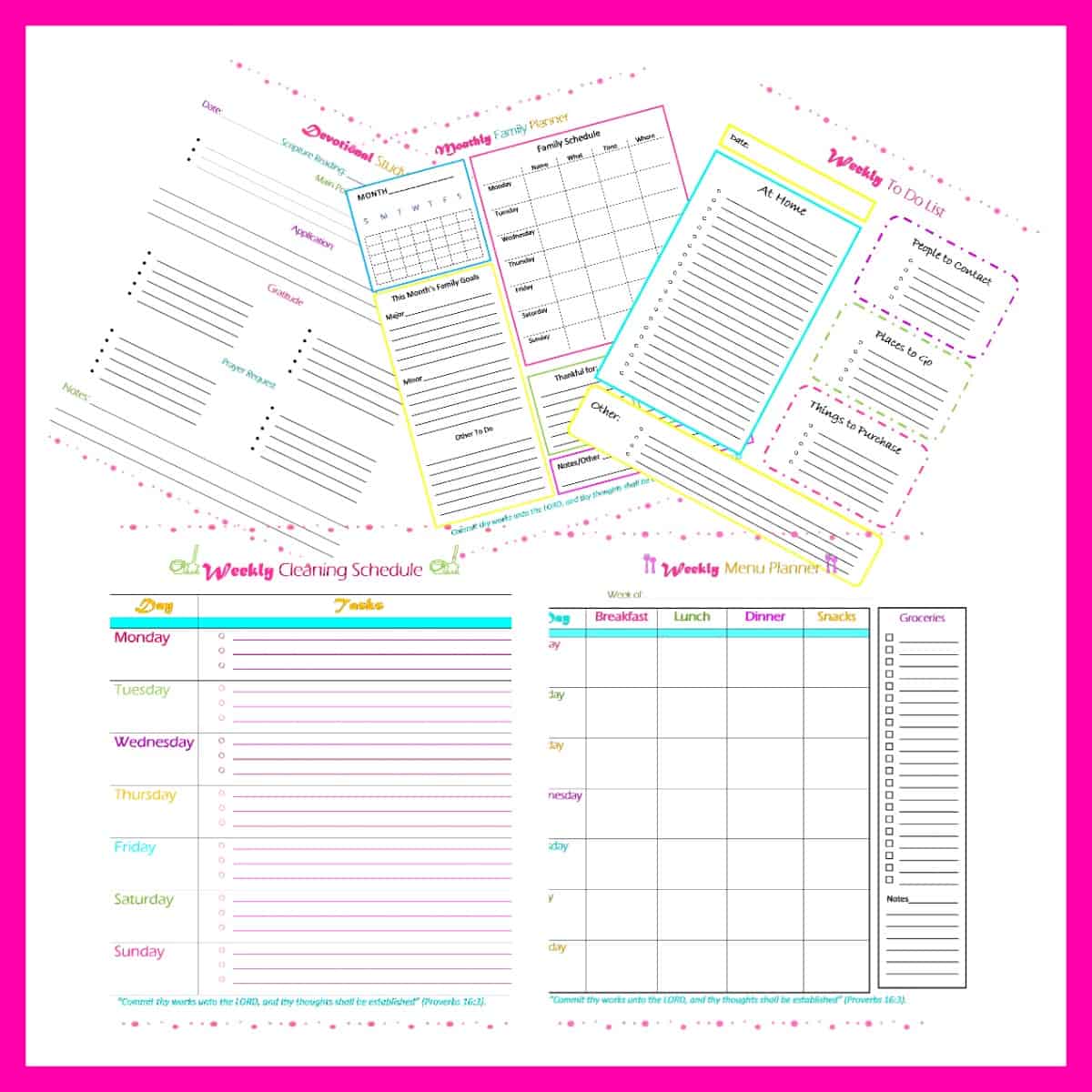 Home Productivity Planner Printables – AHWZ
