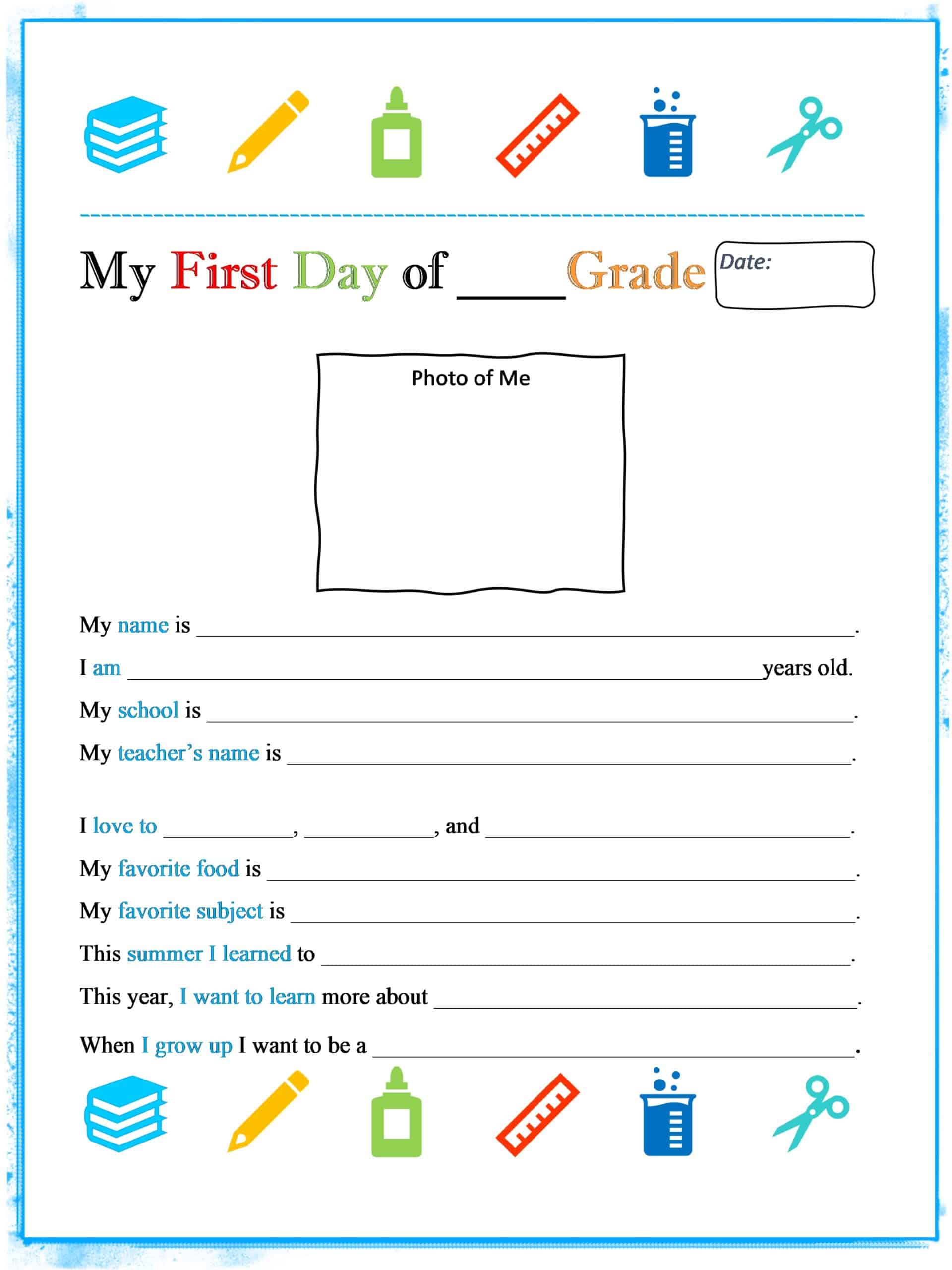 First Day of School Printables for Kids – AHWZ