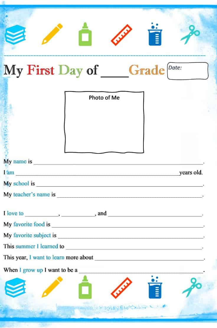 First Day of School Printables for Kids – AHWZ
