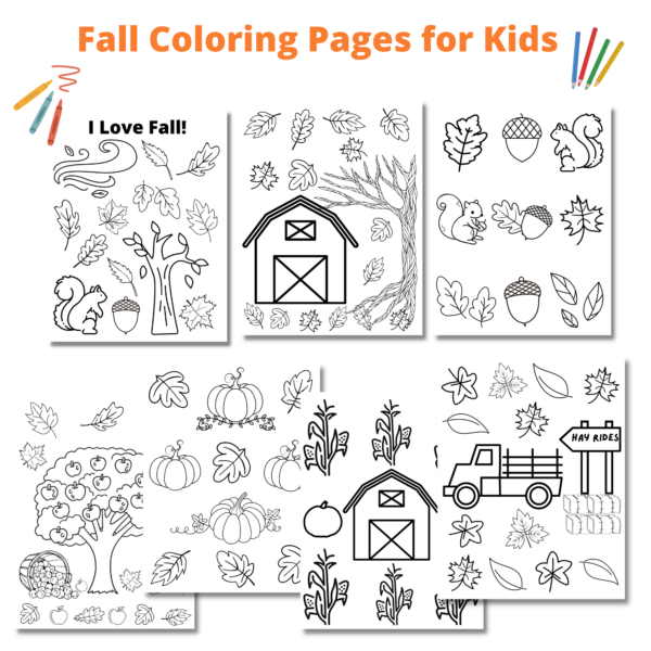 Fall Coloring Pages Printables - Autumn Coloring Books - Fall ...