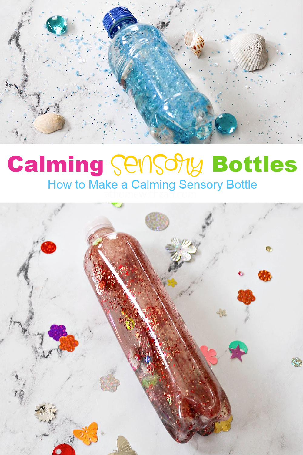 DIY Sensory Bottles - Calm Down Calming Sensory Bottles - Stress Relief ...