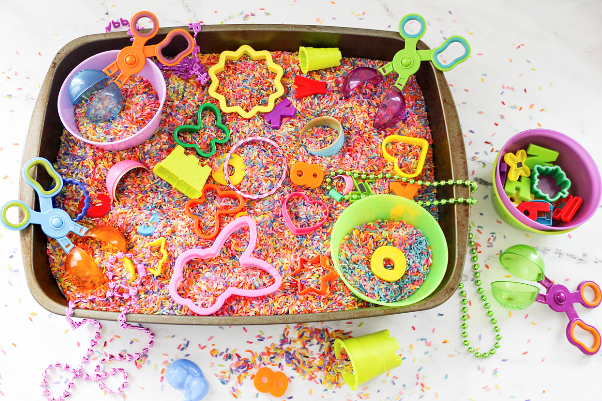 Sensory Rice Bin - How to Make Colored Rice – AHWZ