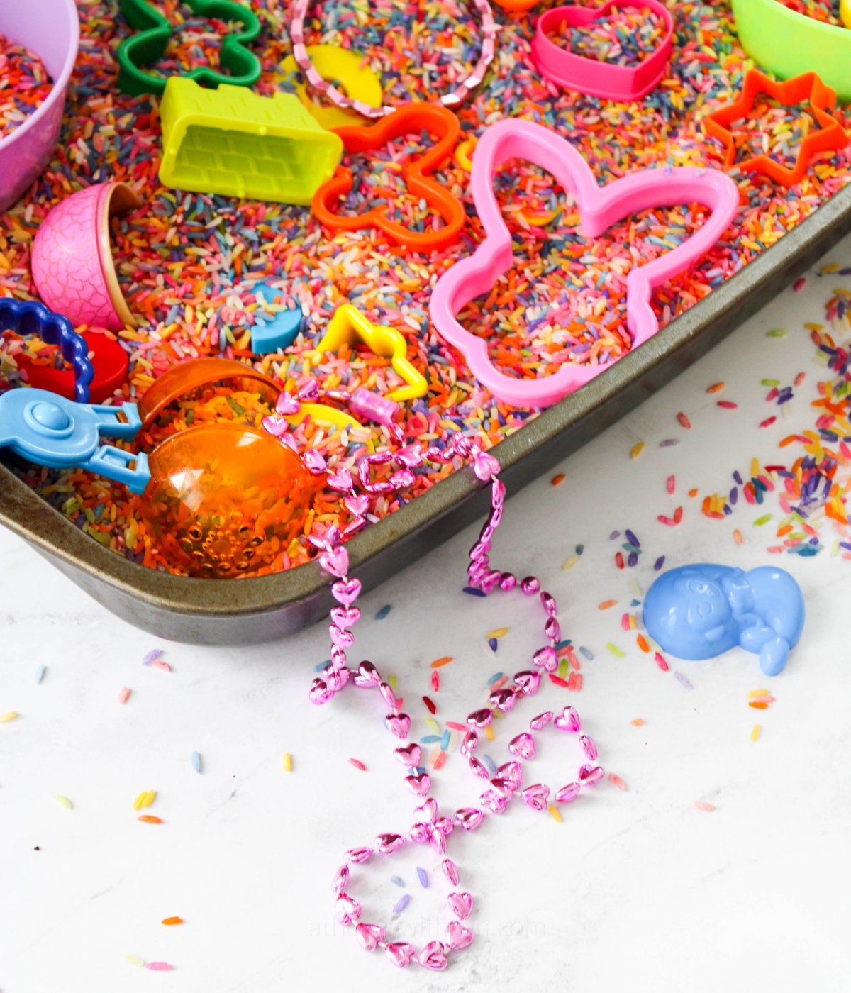 Sensory Rice Bin - How to Make Colored Rice – AHWZ