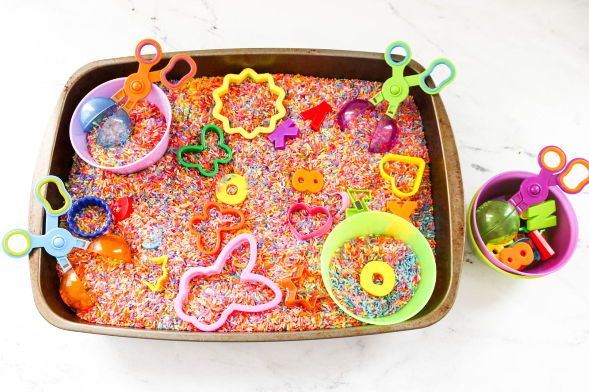 Sensory Rice Bin - How to Make Colored Rice – AHWZ