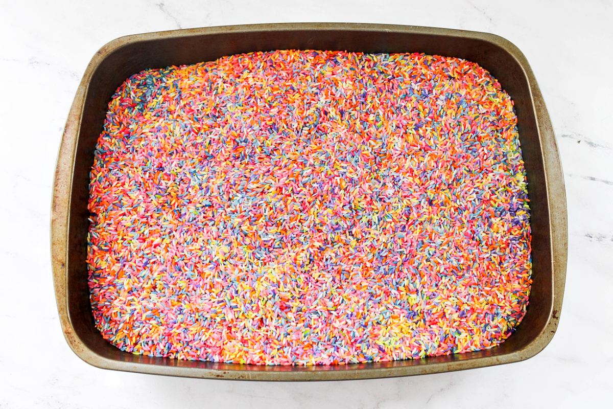 Sensory Rice Bin - How to Make Colored Rice – AHWZ