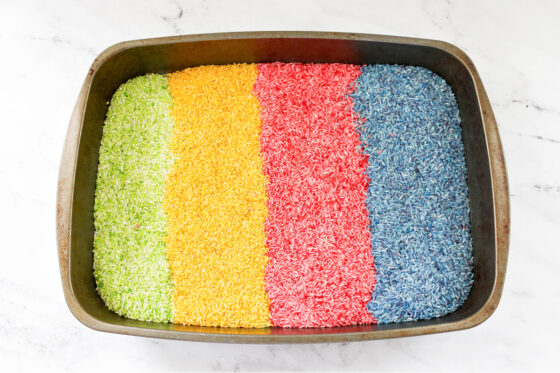 Sensory Rice Bin - How to Make Colored Rice – AHWZ